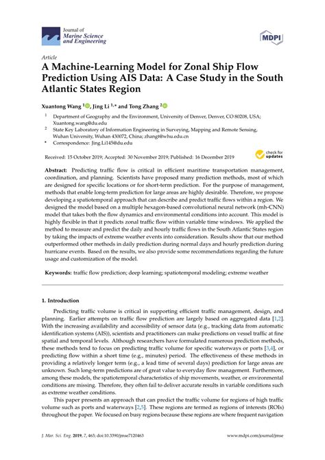 Pdf A Machine Learning Model For Zonal Ship Flow Prediction Using Ais