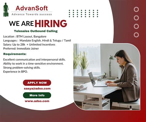 Advansoft On Linkedin Telesales Outboundcalling Bpojobs Bangalorehiring Jobopportunity