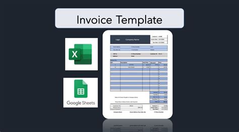 Invoice Template Excel Google Sheets Word Etsy