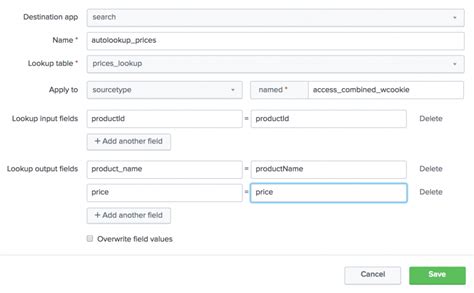 Enabling Field Lookups Splunk Documentation