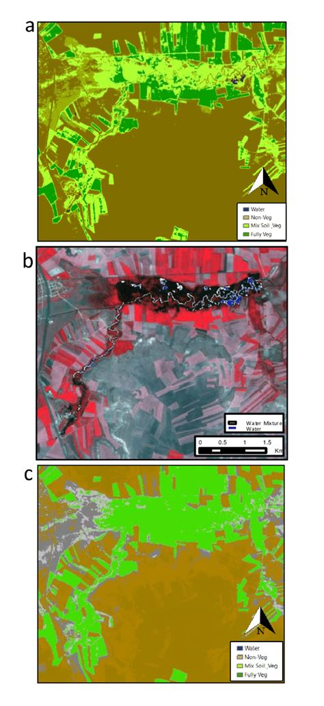 Index Based Classification A Ndvi Results B Ndwi Results C Msavi2