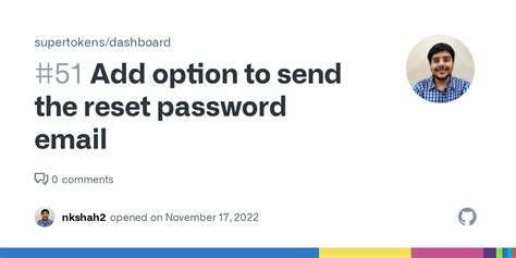 Add Option To Send The Reset Password Email · Issue 51 · Supertokens