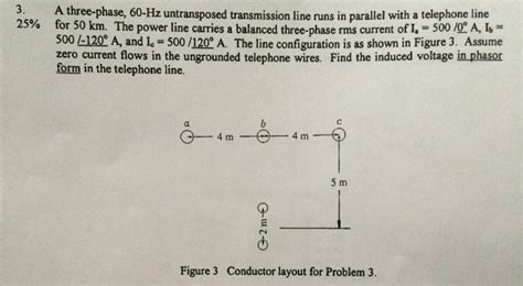 Solved A Three Phase 60 Hz Untransposed Transmission Line