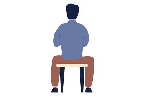 Man Sitting Back View Casual Clothes Gu Graphic By Ladadikart Creative Fabrica