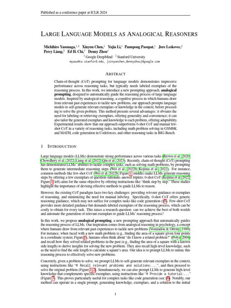 Large Language Models As Analogical Reasoners Pdf Mathematics Algorithms