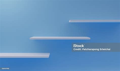 벽에 빈 흰색 디스플레이 선반 책장 또는 소매 선반 개념 3d 렌더링 3차원 형태에 대한 스톡 사진 및 기타 이미지 3차원 형태 가구 개념 Istock