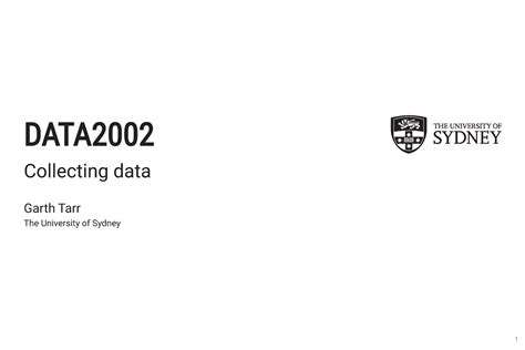 Lec02 Lec2 Data Collecting Data Garth Tarr The University Of Sydney In This Lecture Sample