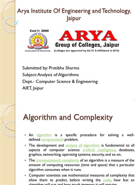 5cs4 Aoa Unit 1ppt Zammers Pdf Recurrence Relation Theoretical Computer Science