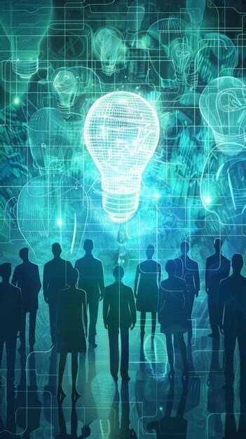 A Group Of People In Front Of A Light With The Words Quot Light Quot On It Premium Ai