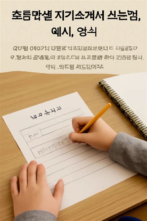 초등학생 자기소개서 쓰는 법 예시 양식 장학금24