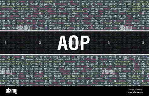 Aop Text Written On Programming Code Abstract Technology Background Of