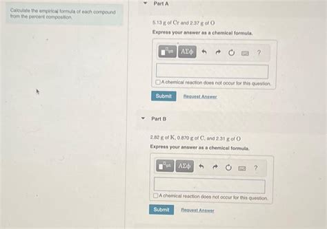 Calculate The Empirical Formula Of Each Compound From Chegg