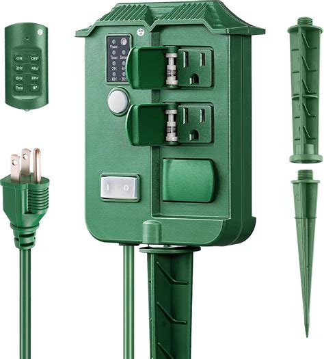 Brandclub Outdoor Light Timer Waterproof Dusk To Dawn Power Stake