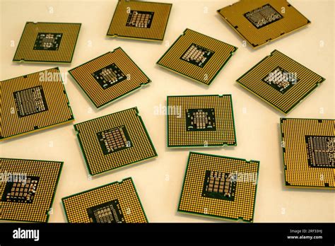 Collection Of Different CPUs And Computer Processors On A White Background Stock Photo Alamy