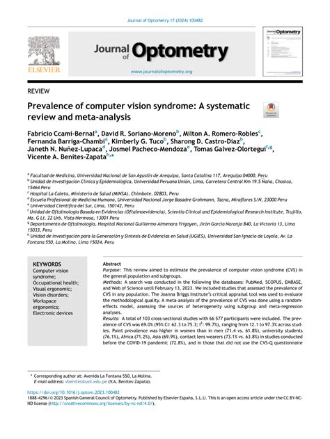 Pdf Prevalence Of Computer Vision Syndrome A Systematic Review And Meta Analysis
