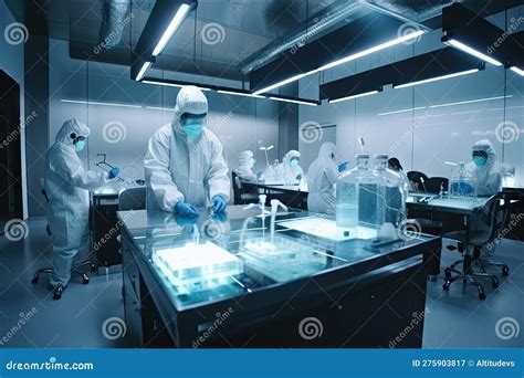 Laboratory With Scientists Conducting Stem Cell Research And