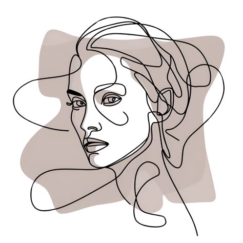 Woman Face Portrait In Minimalist Modern Style 45547484 Png