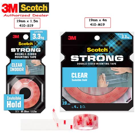 3m Scotch Clear Double Sided Permanent Mounting Acrylic Foam Tape 410