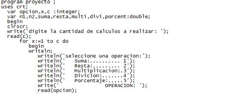 Código De Pascalturbo Pascal Calculadora Básica