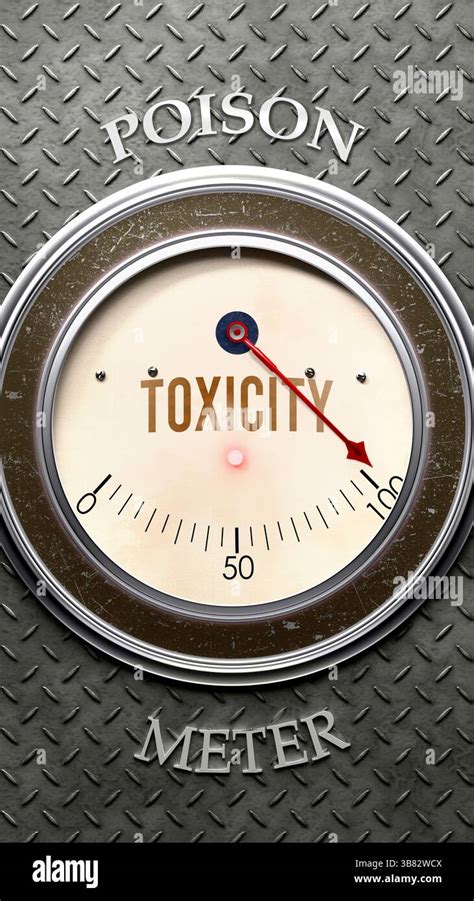 Toxicity And Poison That Is Hitting A Full Scale Showing A Very High Level Of Toxicity Stock