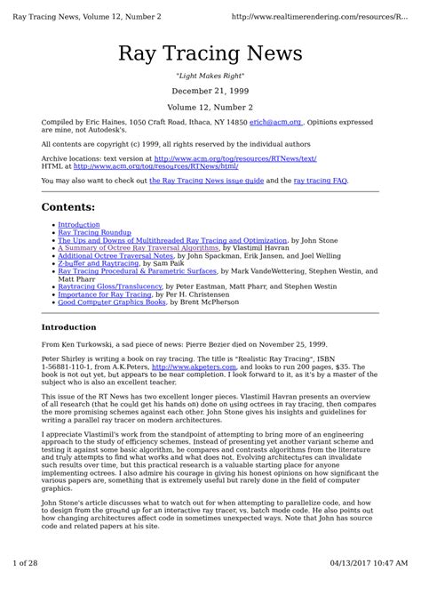 Pdf A Summary Of Octree Ray Traversal Algorithms