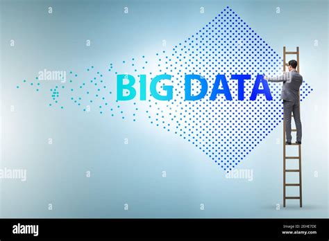 Concept Of Big Data And Data Mining With The Businessman Stock Photo