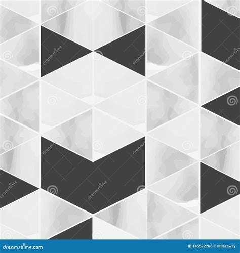 Geometric Vector Pattern Repeating Triangle And Hexagon Shape With Marble Surface Pattern Is