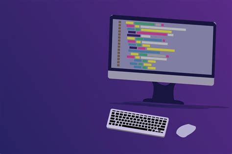 Premium Vector Software Programming Coding Concept Code With Computer
