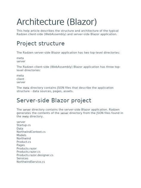 Architecture Blazor Pdf Networking Internet And Web
