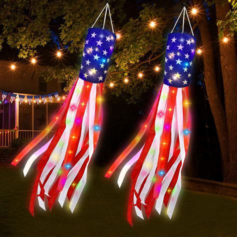 250th Anniversary Usa 4 Pack 40 Inch American Flag Windsock With