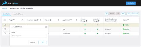 Manage Logs Snappyflow