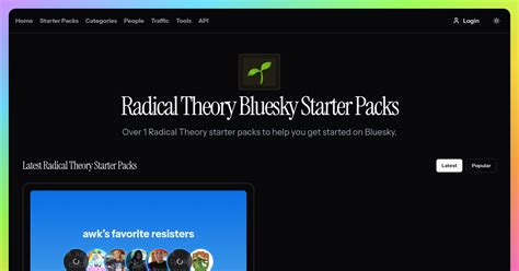 Radical Theory Bluesky Starter Packs [1 Lists • Jul 2025]