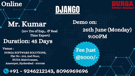Django Online Training Durgasoft Youtube