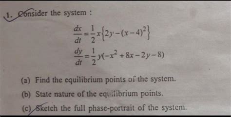 Solved This The Dynamical System Problem Correctly Solve Chegg