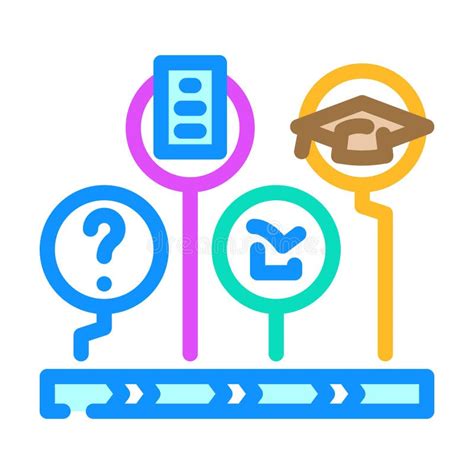 Learning Path Online Learning Platform Color Icon Vector Illustration