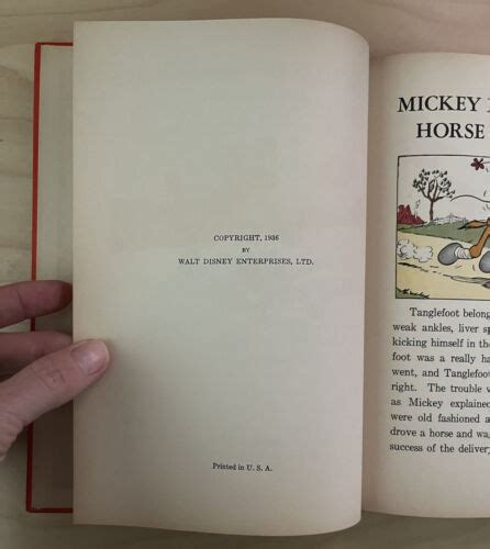 Disneys Mickey Mouse And His Horse Tanglefoot 1935 Very Nice