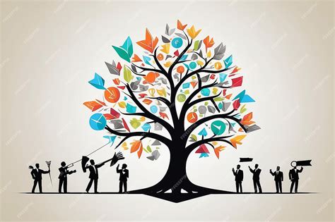 Premium Photo Marketing Teamwork Business Rising Arrow Concept Tree
