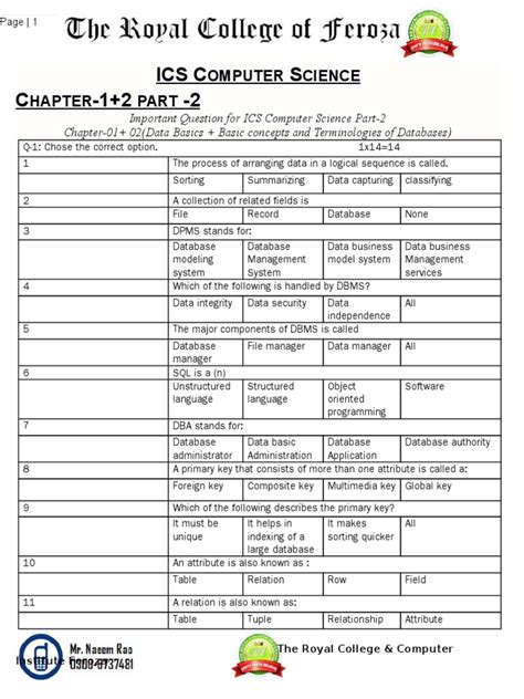 Ics Computer Science Important Pdf Parameter Computer Programming Subroutine