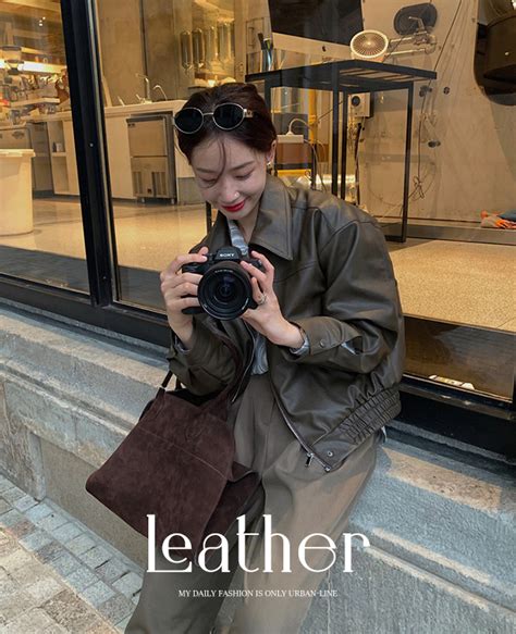 어반라인 누적판매1만장후기극찬 카라넥 블루종 히든버튼 레더 가죽자켓 3color