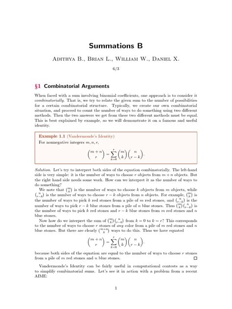 Summations B Download Free Pdf Summation Discrete Mathematics
