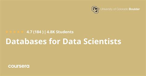 Databases For Data Scientists Specialization Coursya