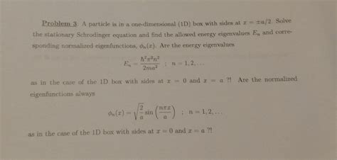Solved Problem Show That For A Particle In A Chegg