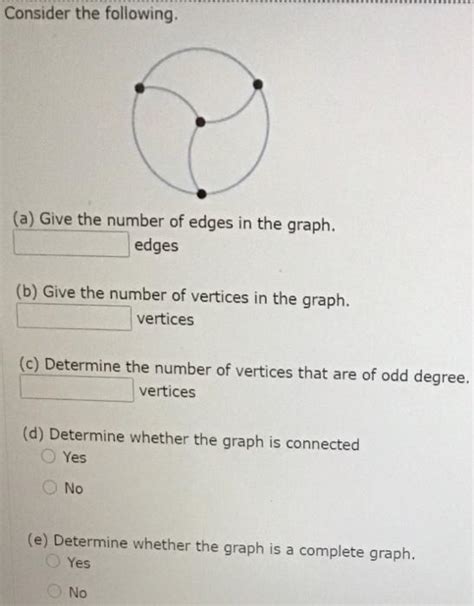Solved Consider The Following A Give The Number Of Edges Chegg