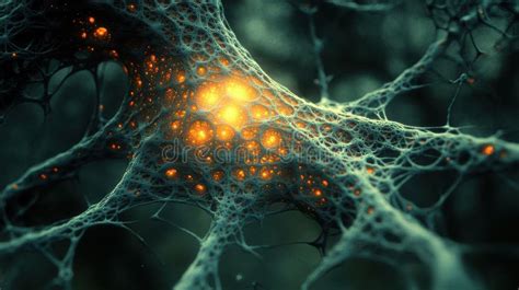 Intricate Neural Network Abstract Glowing Synapses Microscopic Structure Scientific Background