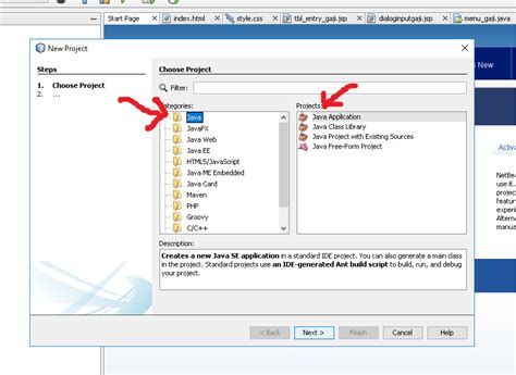 Membuat Projek Java Aplikasi Di Netbeans