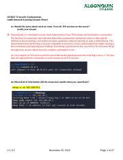 Informatin Security Lab Doc CST IT Security Fundamentals Lab Network Scanning Answer