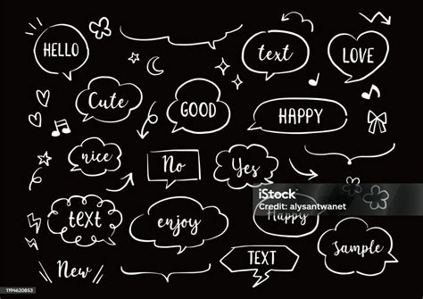 만화 연설 거품의 집합입니다 벡터 일러스트레이션 및 그래픽 요소입니다 개체 그룹에 대한 스톡 벡터 아트 및 기타 이미지 개체 그룹 격언 기포 Istock