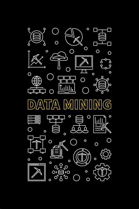 Data Mining Technology Concept Vector Thin Line Vertical Dark Banner 32491742 Vector Art At Vecteezy