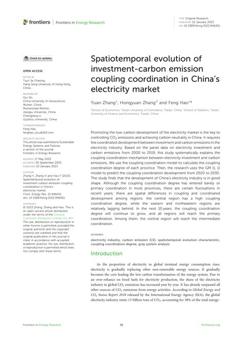 Pdf Spatiotemporal Evolution Of Investment Carbon Emission Coupling Coordination In Chinas