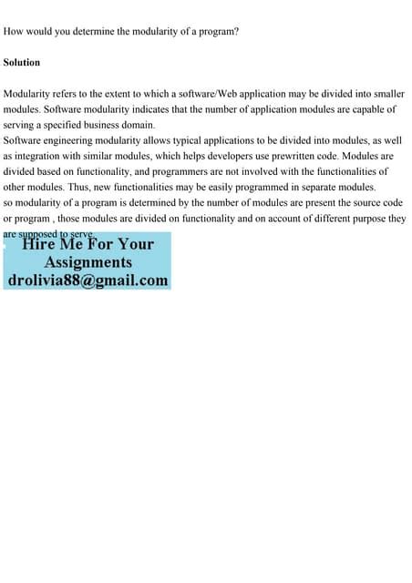 How Would You Determine The Modularity Of A Programsolutionmopdf